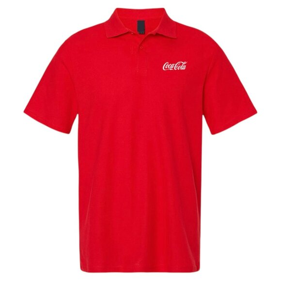 Shirts | Mens Coca Cola Logo Dryblend Polo Red | Poshmark